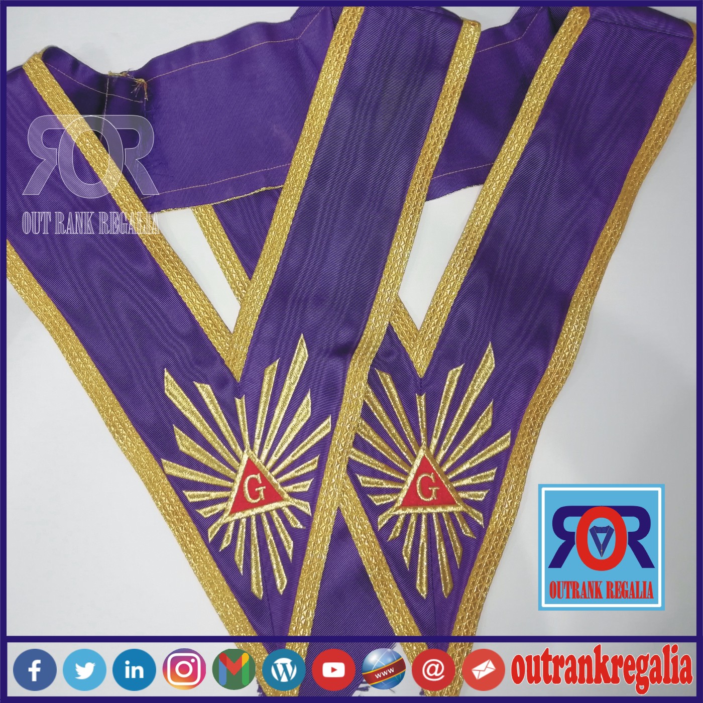 MASONIC APRONS & COLLARS – OUTRANK REGALIA